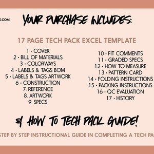 Apparel Tech Pack • 17 Page Tech Pack Template + Free How to Tech Pack ...