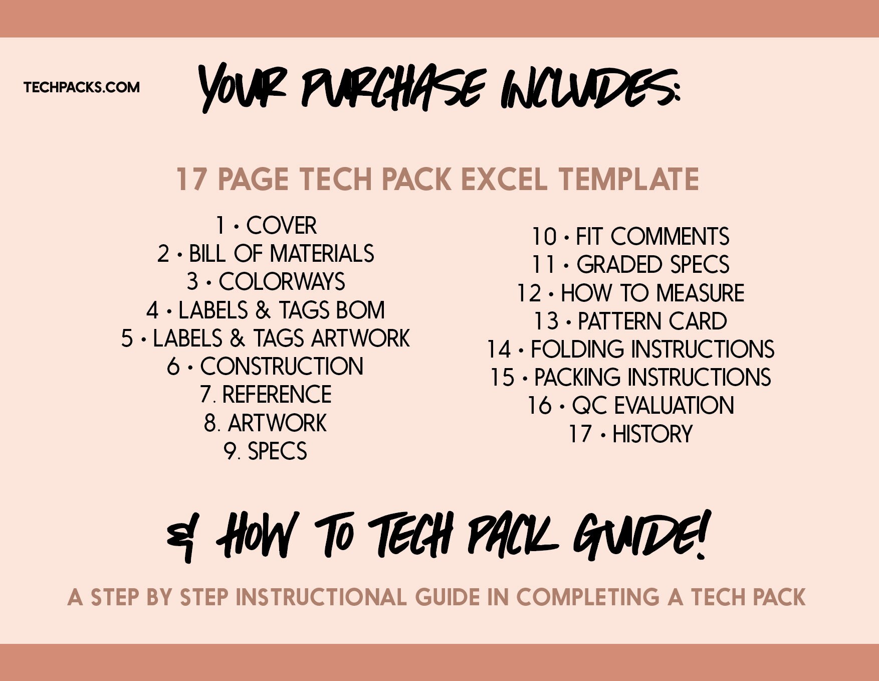 Apparel Tech Pack • 17 Page Tech Pack Template + Free How to Tech Pack ...