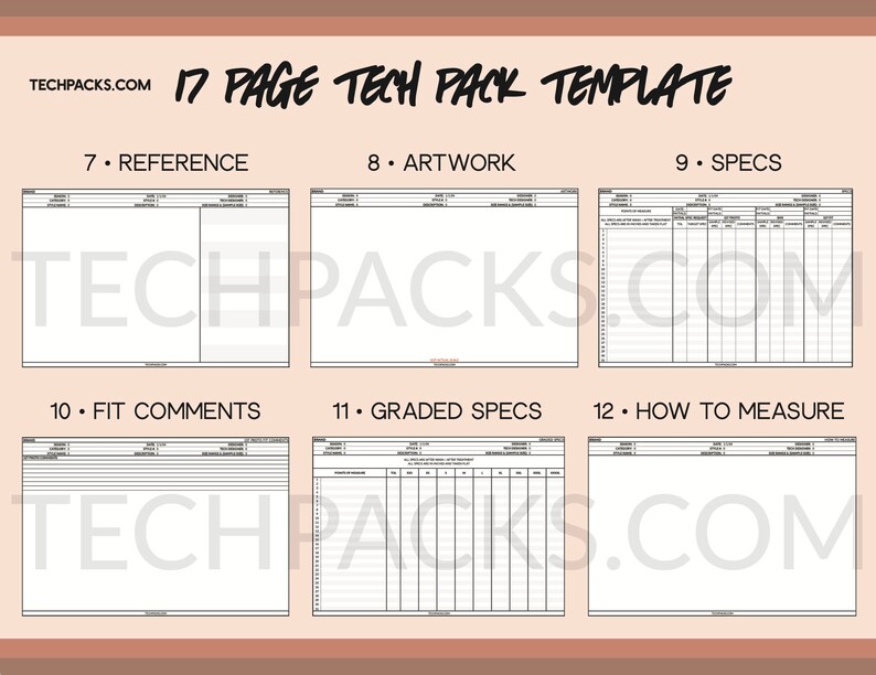 Apparel Tech Pack 17 Page Tech Pack Template Free How to - Etsy