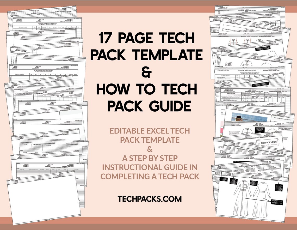Apparel Tech Pack 17 Page Tech Pack Template Free How to - Etsy