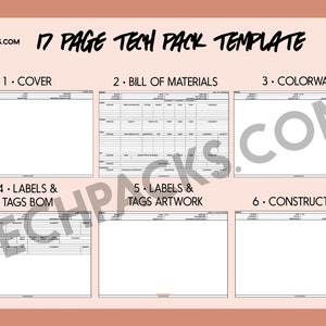 Apparel Tech Pack • 17 Page Tech Pack Template + Free How to Tech Pack ...