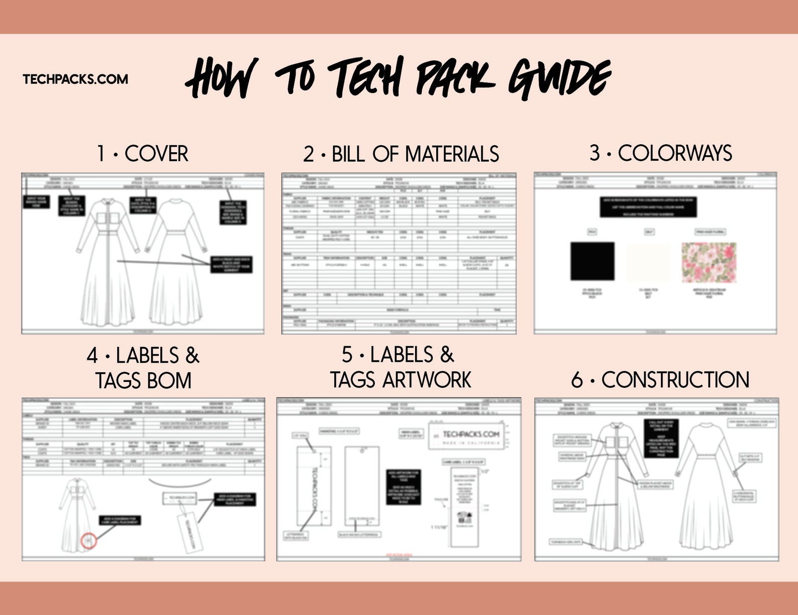 Apparel Tech Pack • 17 Page Tech Pack Template + Free How to Tech Pack ...