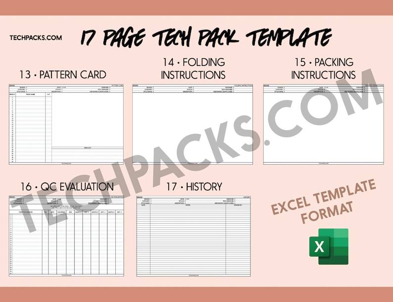 Apparel Tech Pack • 17 Page Tech Pack Template + Free How to Tech Pack ...