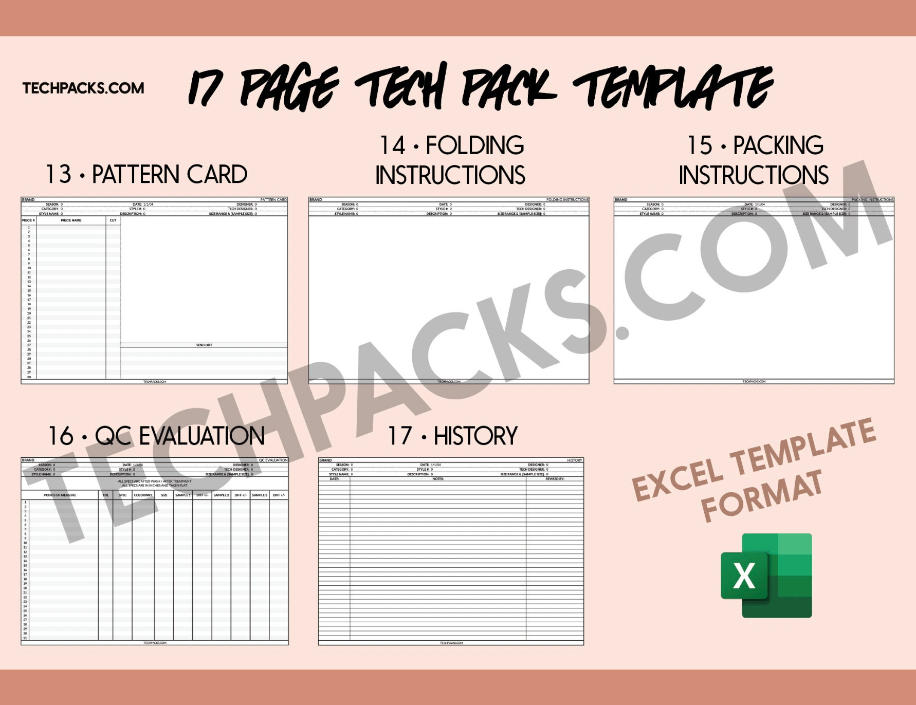 Apparel Tech Pack • 17 Page Tech Pack Template + Free How to Tech Pack ...