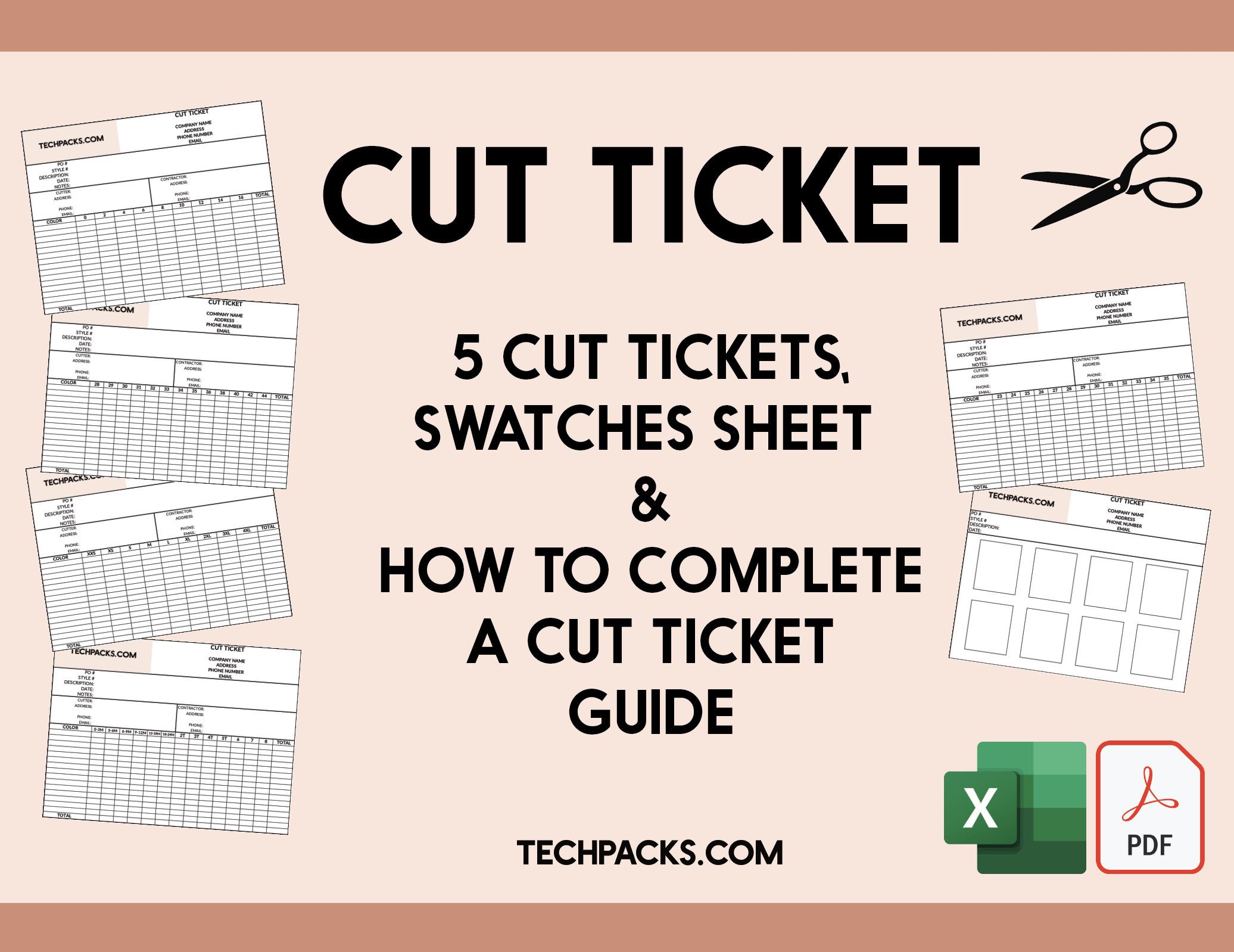 Apparel Cut Ticket • 6 Page Template + Free How to Complete a Cut ...