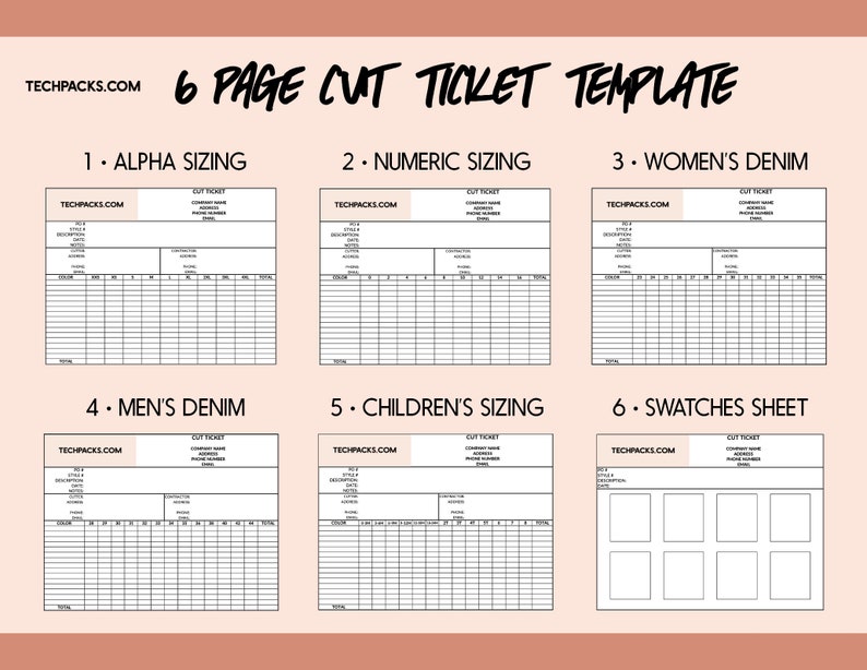 Apparel Cut Ticket 6 Page Template Free How to Complete a Cut Ticket ...