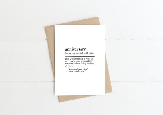 Anniversary Card anniversary Definition Wedding - Etsy