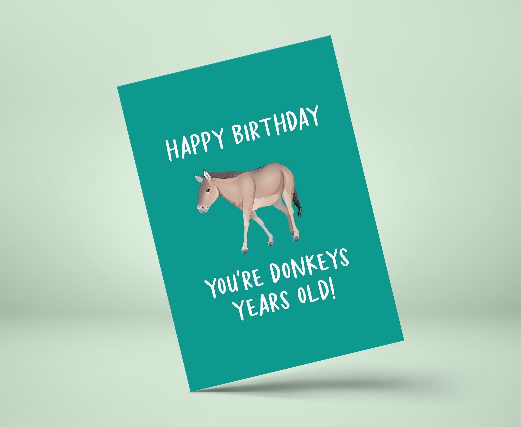 Happy Birthday Card you're Donkeys Years - Etsy