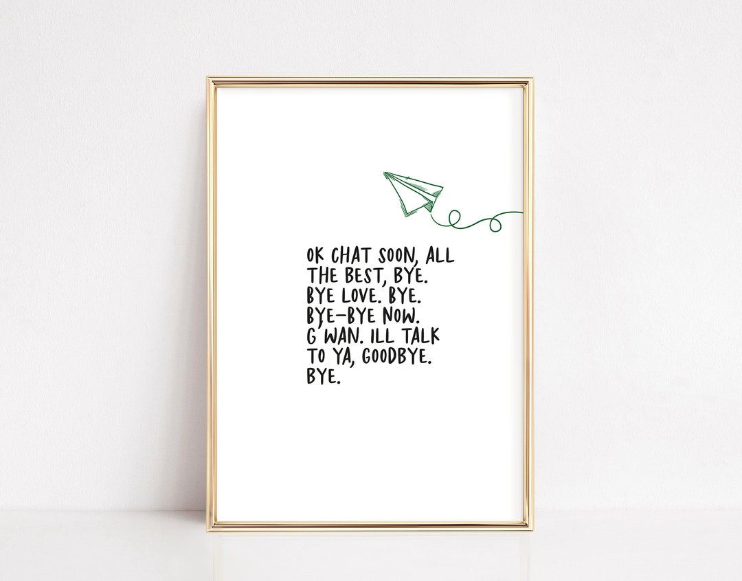 Irish Goodbye - Sizes A3 A4 A5 8 X10 | Funny Print, Funky Wall Art ...
