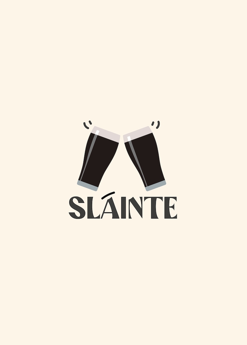 Sláinte Print A4 A5 A6 Print Irish Gifts Funky Home - Etsy