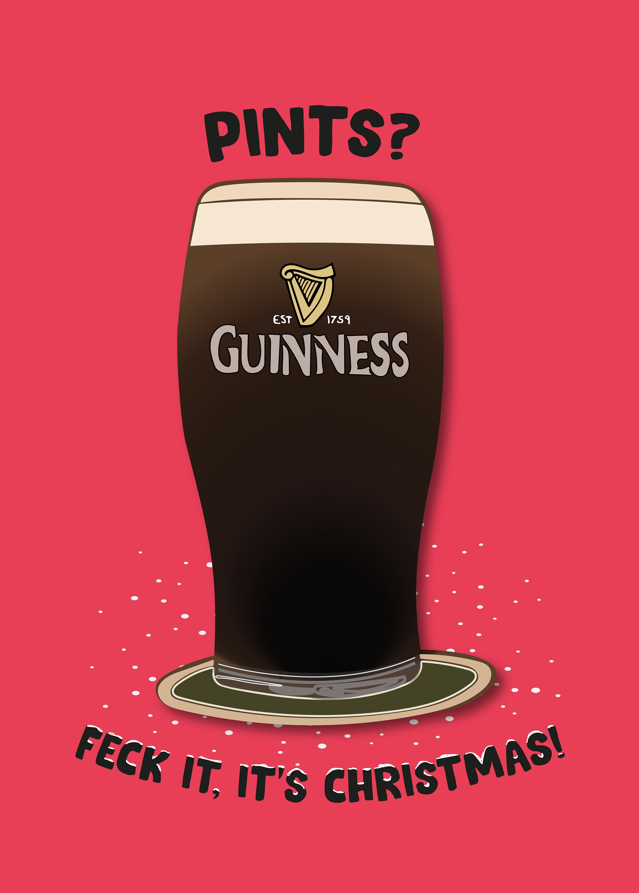 IRISH CHRISTMAS CARD Pints Feck It It's Christmas - Etsy