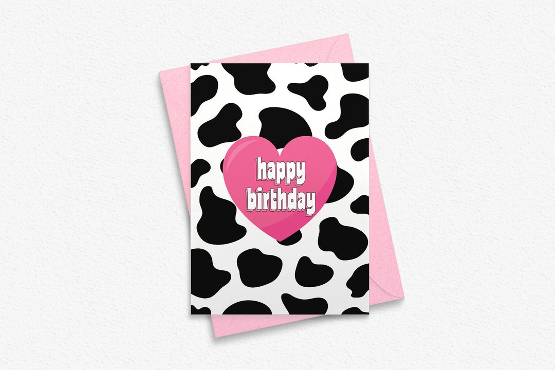 Happy Birthday Cow Print - Card | Birthday Cards for Her, Irish Cards ...
