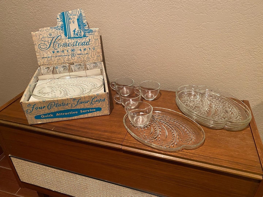 Federal Glass Homestead Hospitality Set of Glass 4 Snack - Etsy
