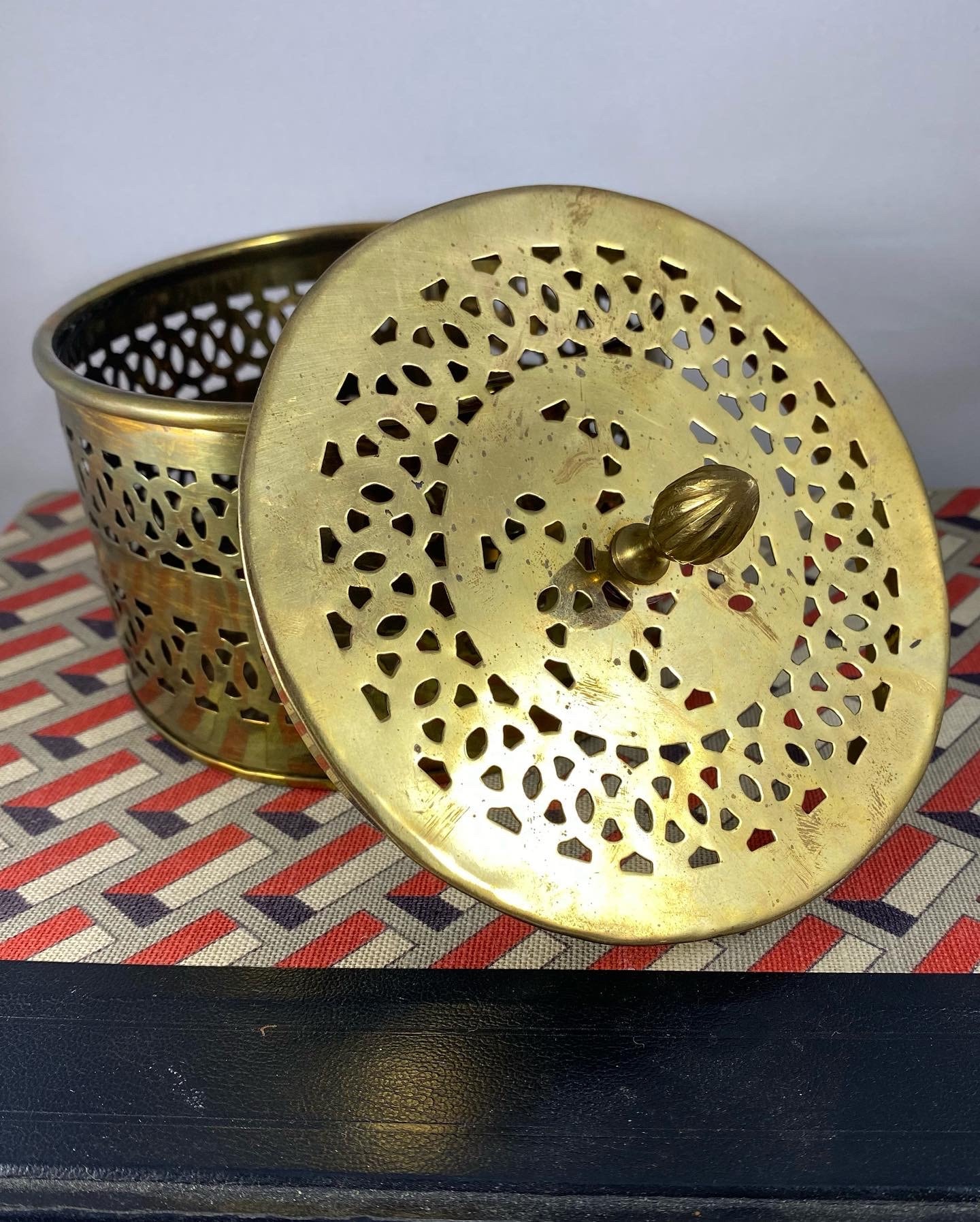 Brass Cricket Box With Lid for Potpourri or Trinkets Vanity Keeper MCM ...