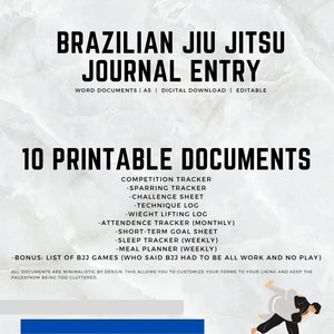 Brazilian Jiu Jitsu Training Journal - Etsy