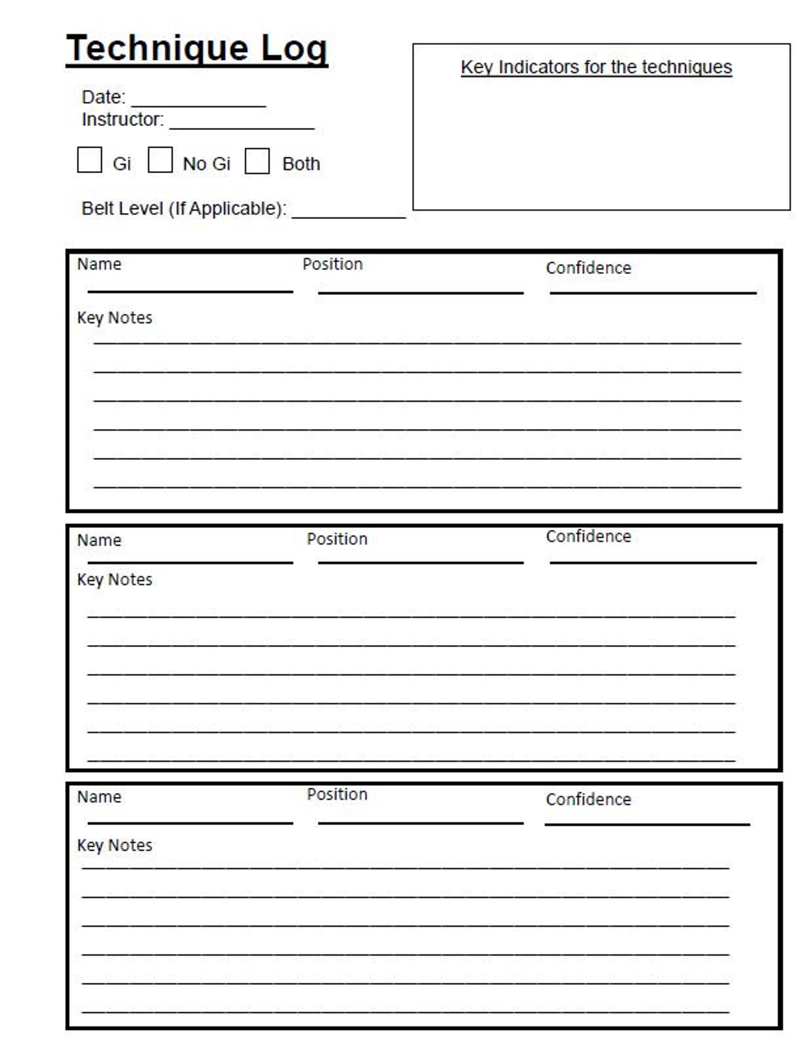 Brazilian Jiu Jitsu Training Journal - Etsy