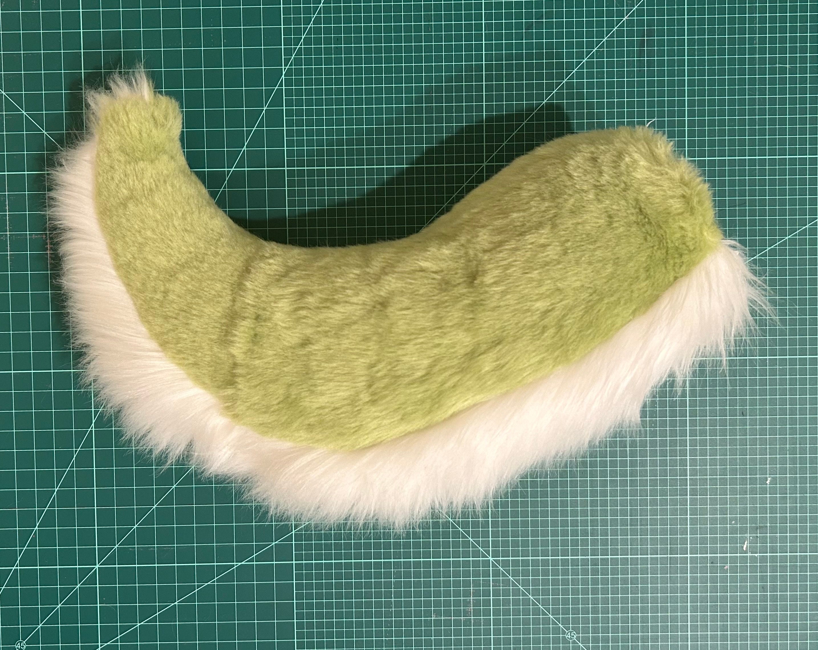 Green and White Fursuit Tail Canine Dog Cat Cosplay Animal Costume - Etsy