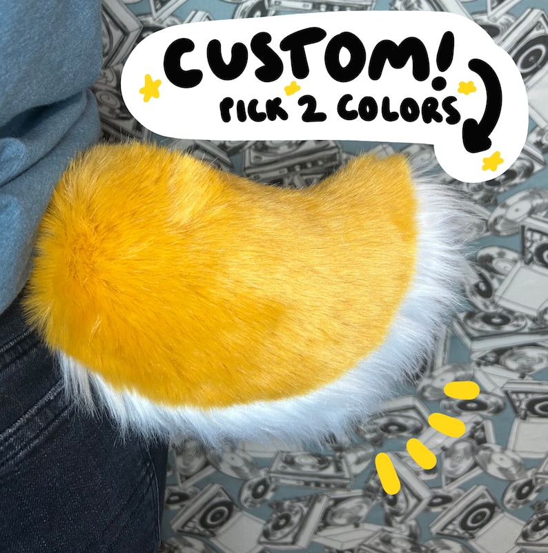 CUSTOM Two Color Fursuit Nub Tailshort Costume Cosplay Furry ...