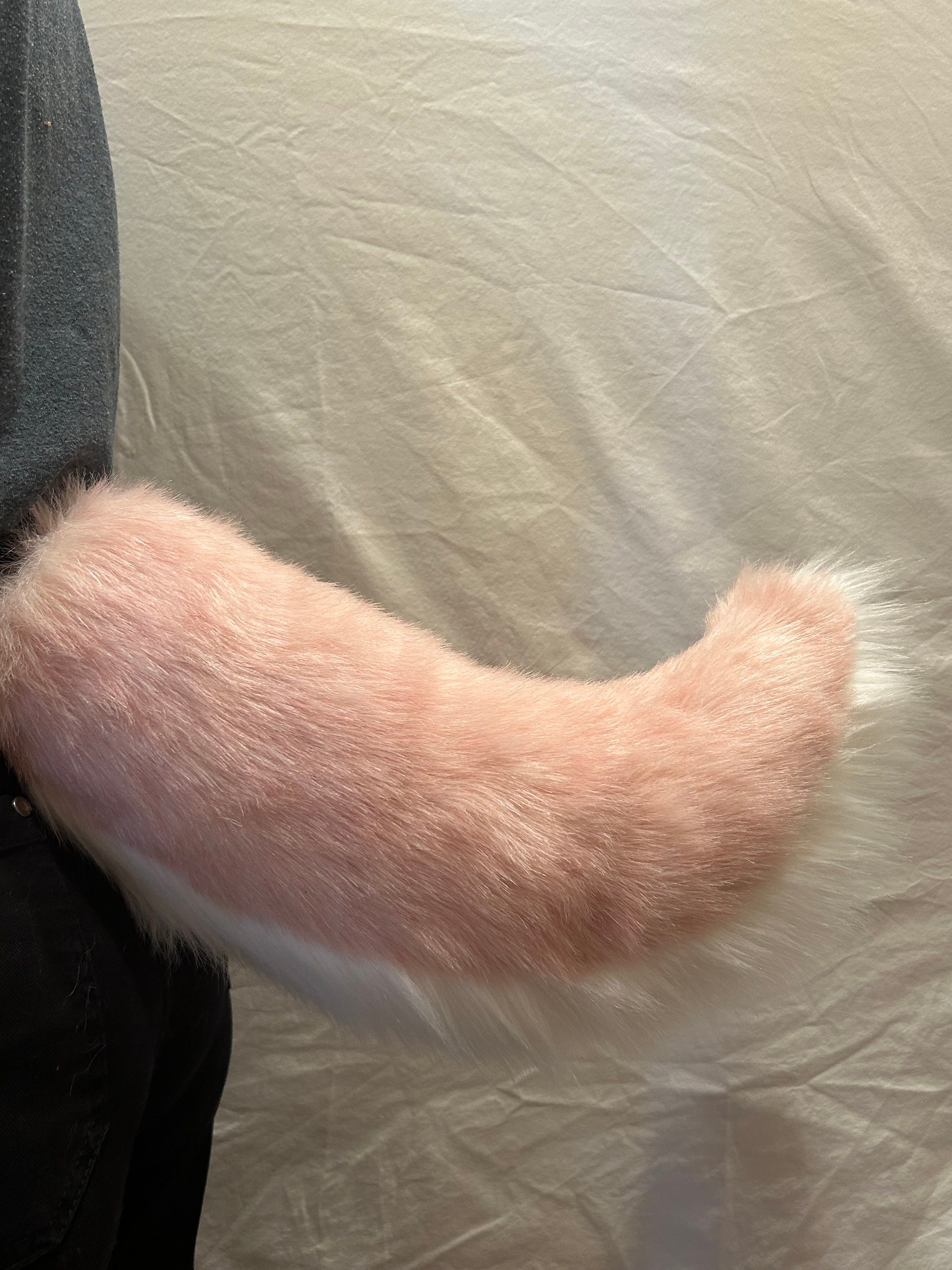 Light Pink and White Fursuit Tail — Blush Canine Dog Cat Cosplay — Rose ...
