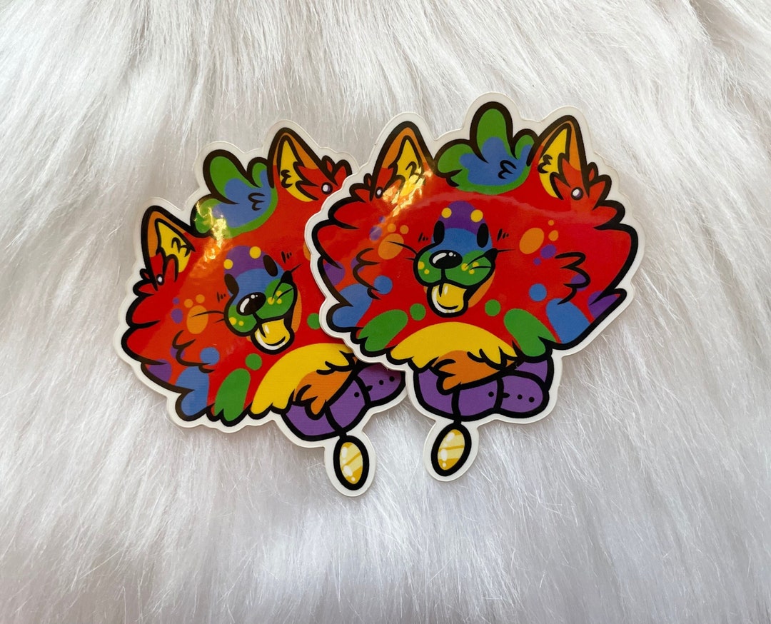 Rainbow Samoyed Vinyl Sticker Glossy Dog Shiba Inu Gay LGBTQ Pride ...