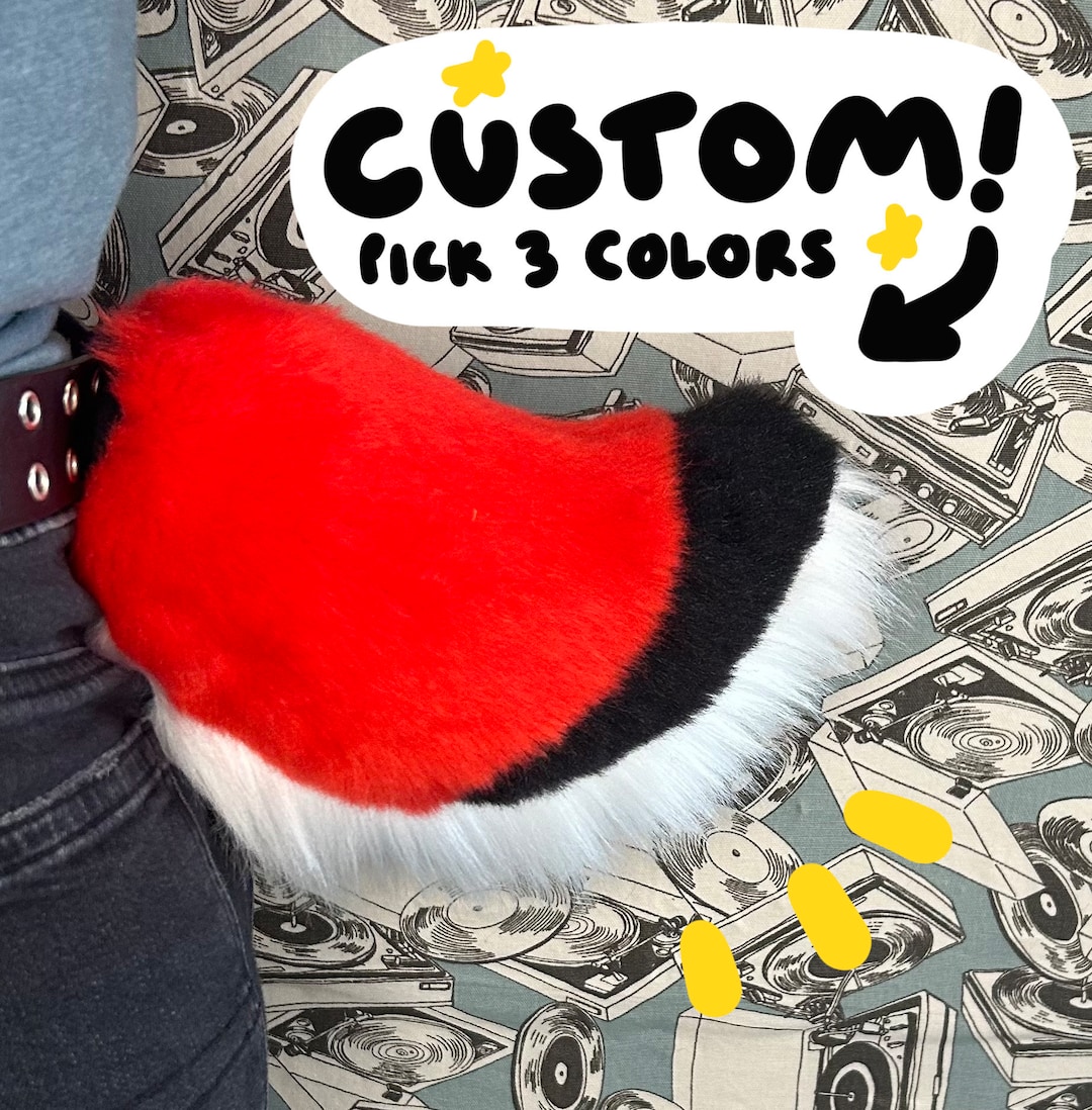 CUSTOM Three Color Fursuit Nub Tail—short Costume Cosplay Furry ...