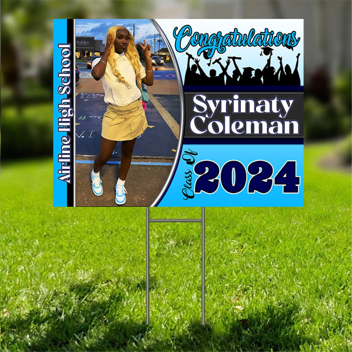 Customizable High School Yard Sign/ Class of 2024 High School Senior - Etsy