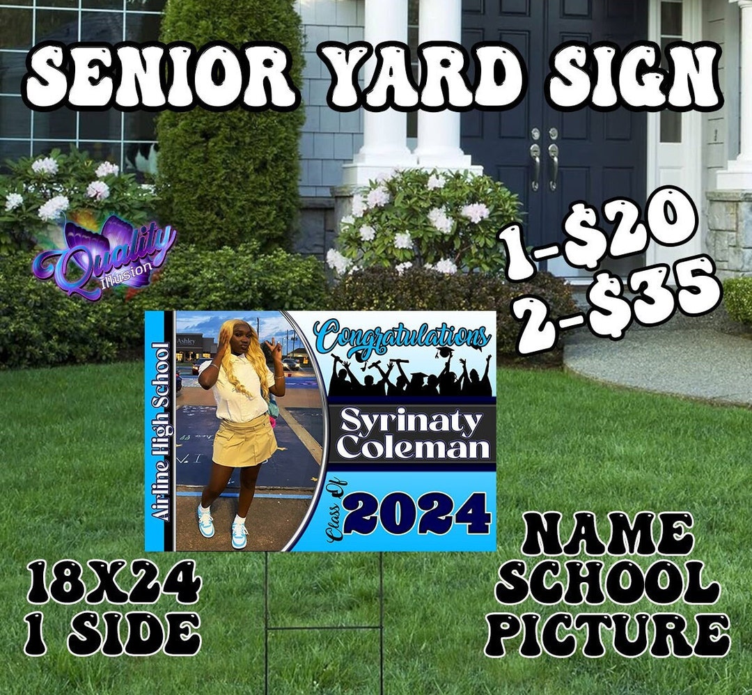 Customizable High School Yard Sign/ Class of 2024 High School Senior - Etsy