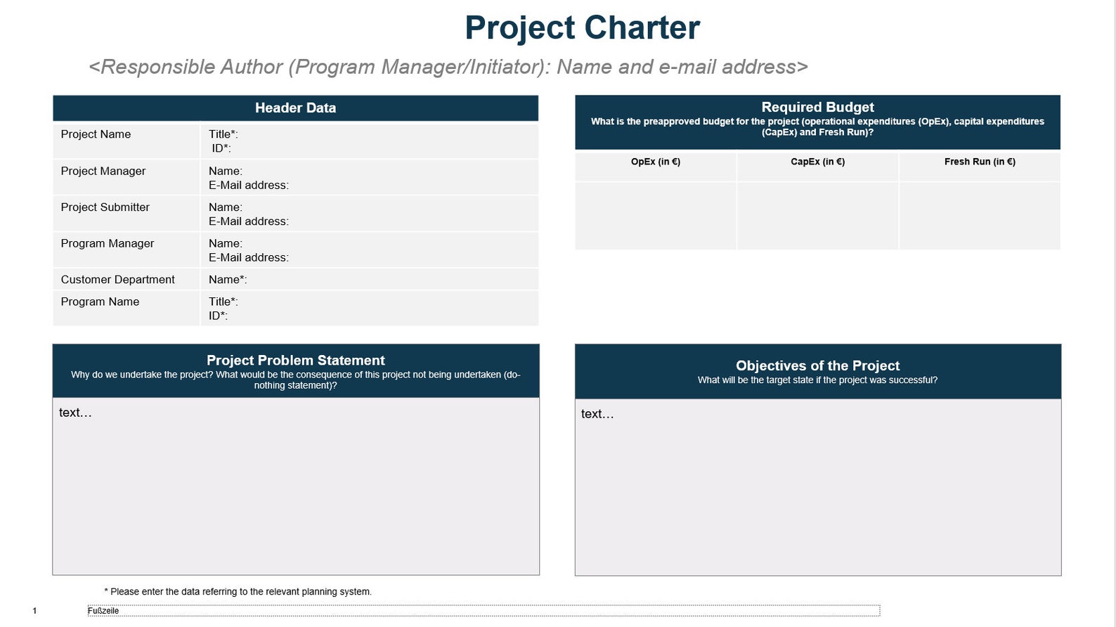 Comprehensive Project Charter Template - Essential Tool for Effective ...