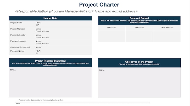 Comprehensive Project Charter Template - Essential Tool for Effective ...