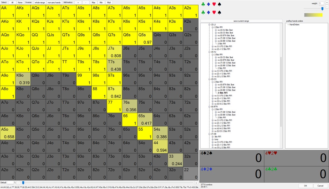 GTO Poker Ranges for Solvers 100bb Cash Game Ranges .txt - Etsy
