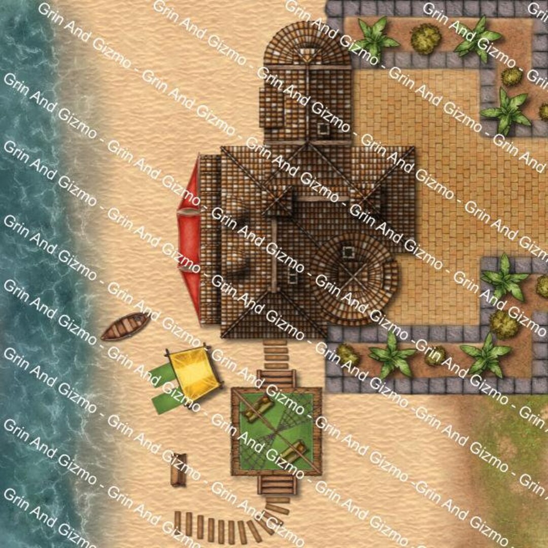 Beach Manor Battle Map Set - Etsy
