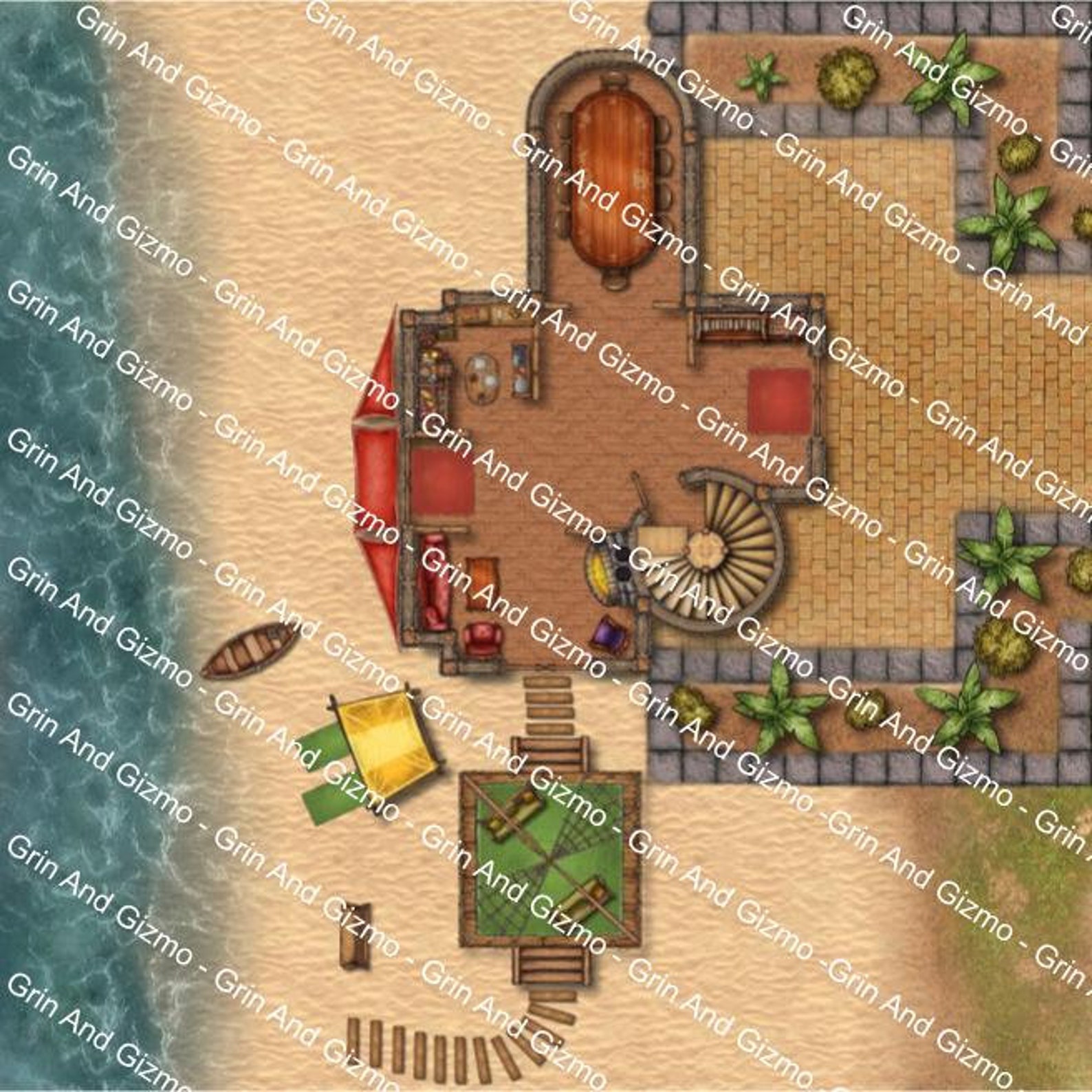 Beach Manor Battle Map Set - Etsy