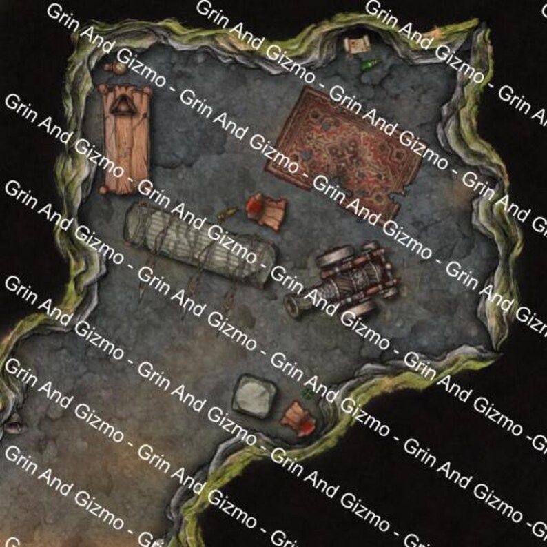 Island Cave Battle Map Set - Etsy
