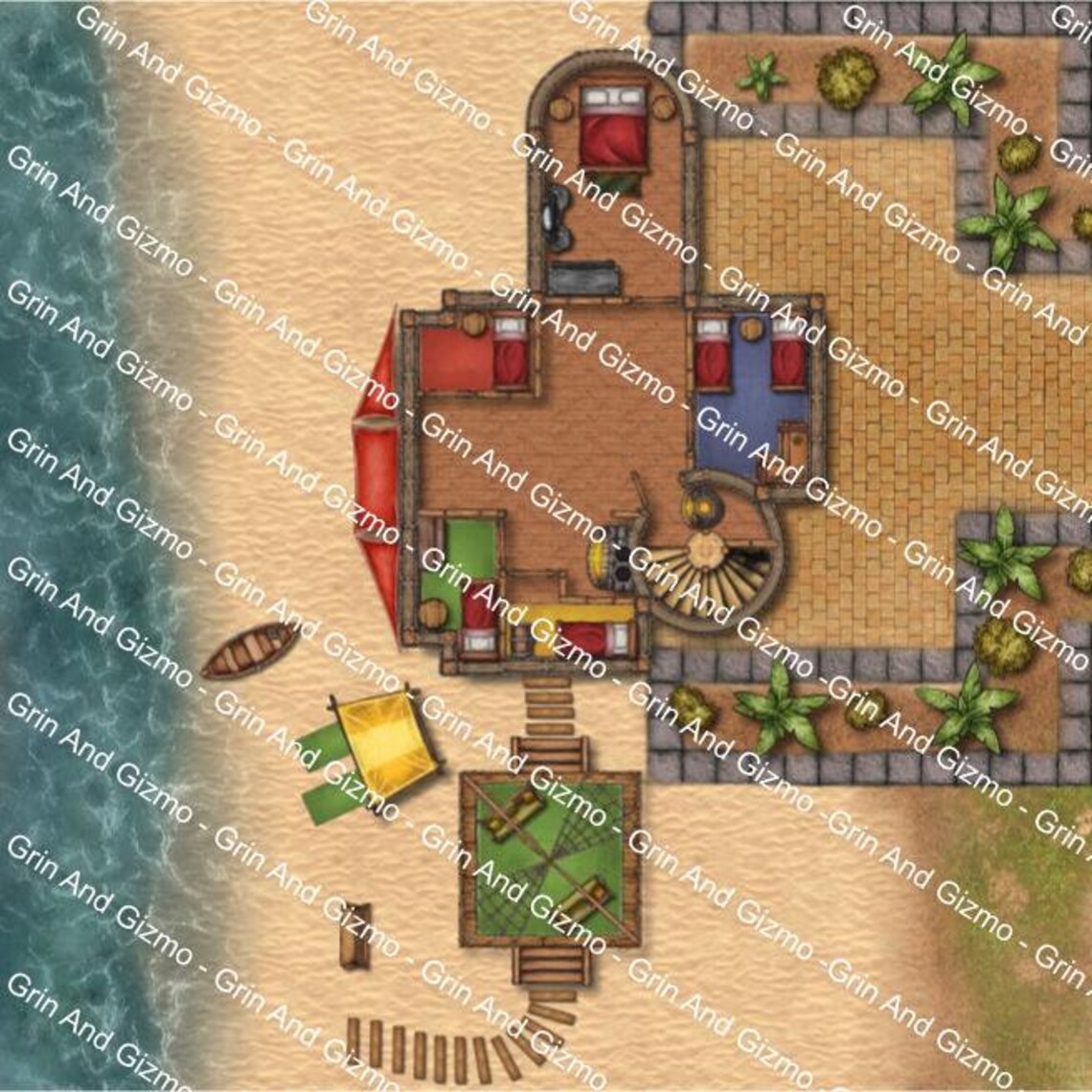Beach Manor Battle Map Set - Etsy