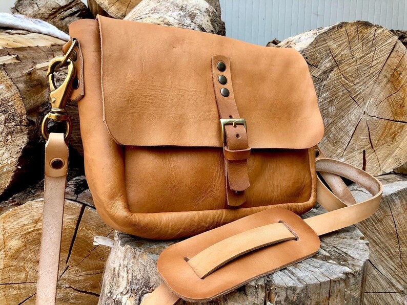 Italian Leather Bag, Vintage Style, Shoulder Bag, Postman Bag, Café ...