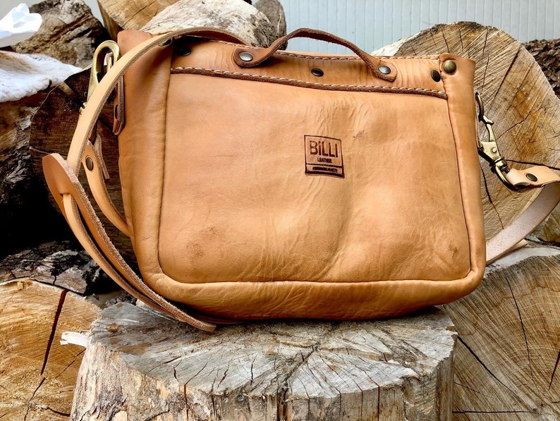 Italian Leather Bag, Vintage Style, Shoulder Bag, Postman Bag, Café ...