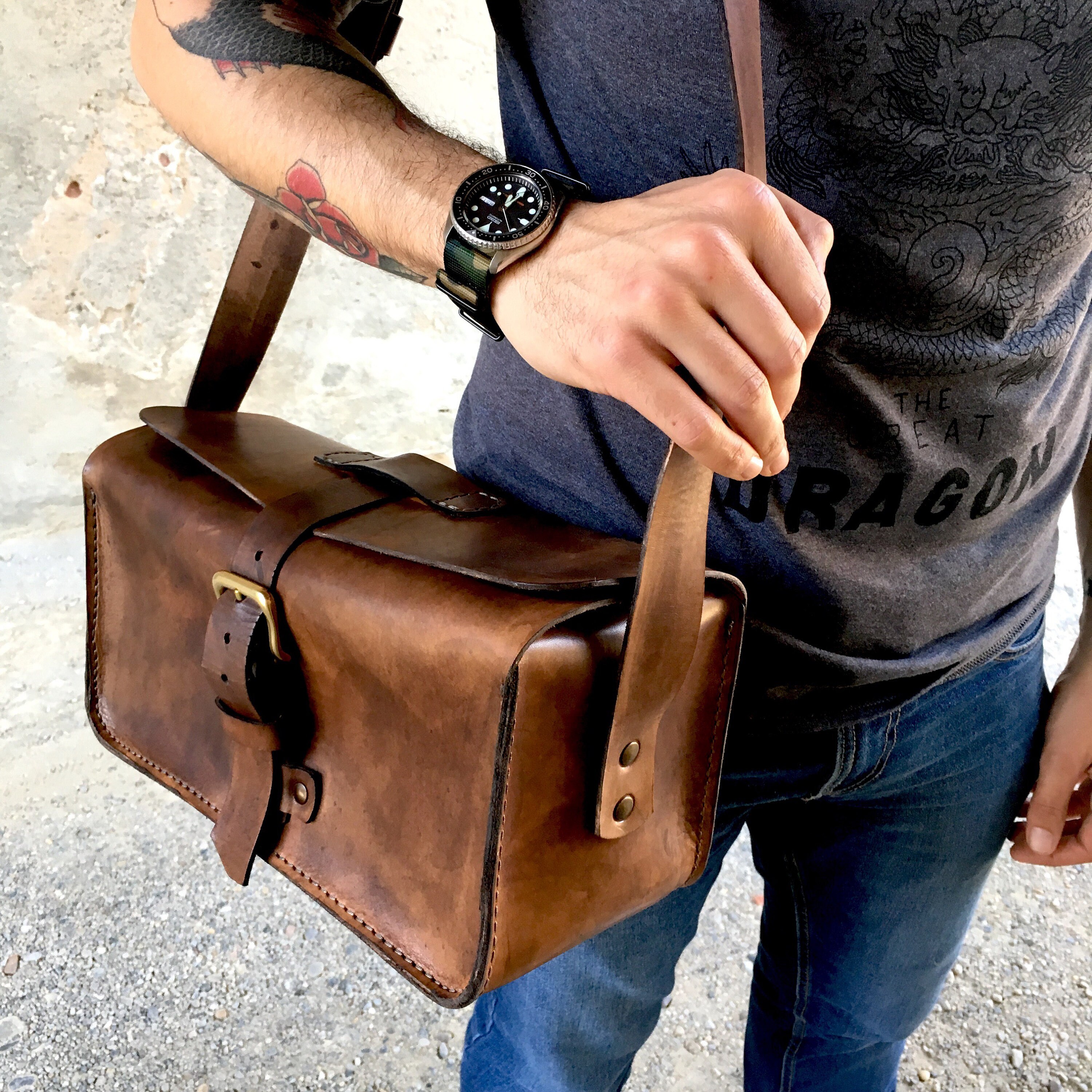 Tool Bag Heavy Leather, Handmade in Italy - Etsy
