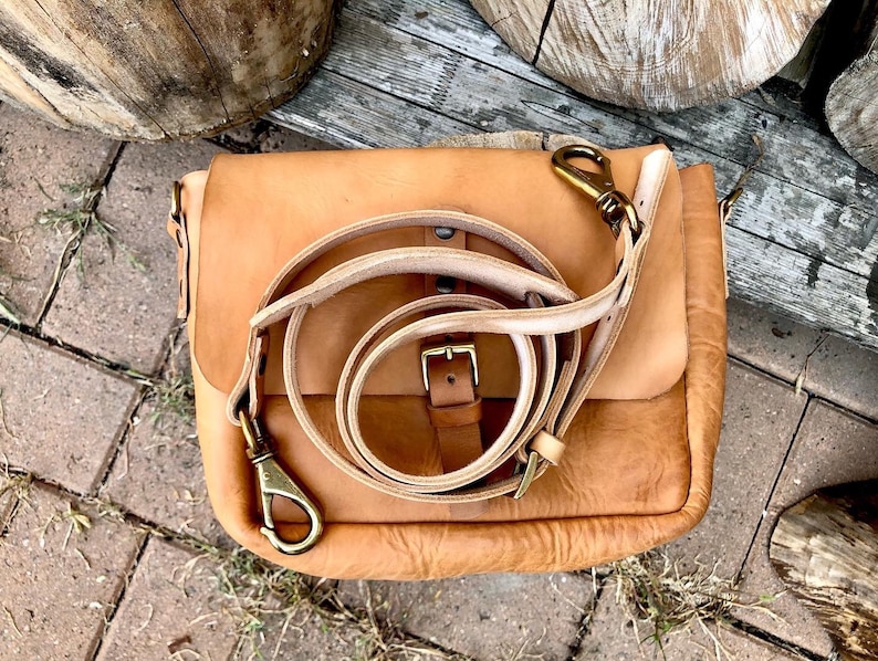 Italian Leather Bag, Vintage Style, Shoulder Bag, Postman Bag, Café ...