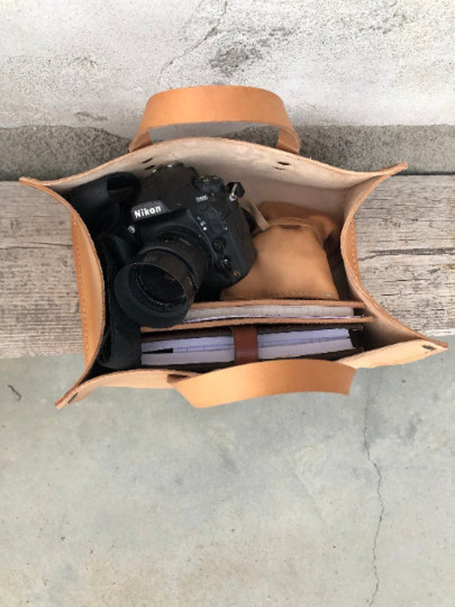 Leather Tool Bag Handmade in Italy Light Brown Natural - Etsy