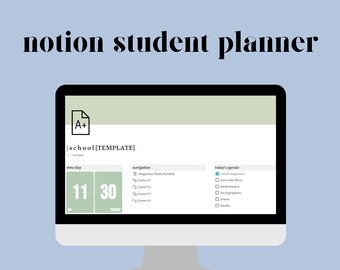 Notion Student Planner Template, Digital Academic Planner, School Planner for Notion Assignment ...