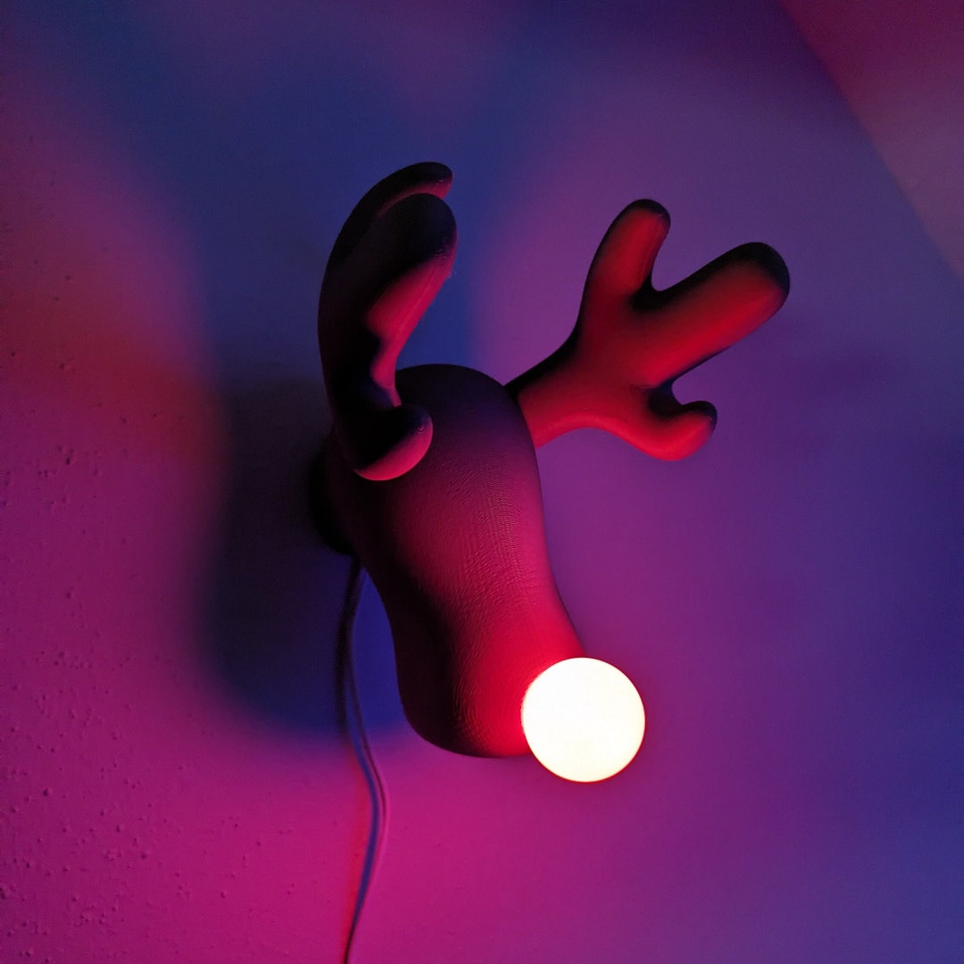 Rudolf the Reindeer Lamp (3D Printed) - Etsy