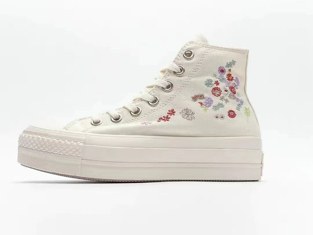 Custom Embroidery Converse Sports Shoes Platform Converse Converse ...
