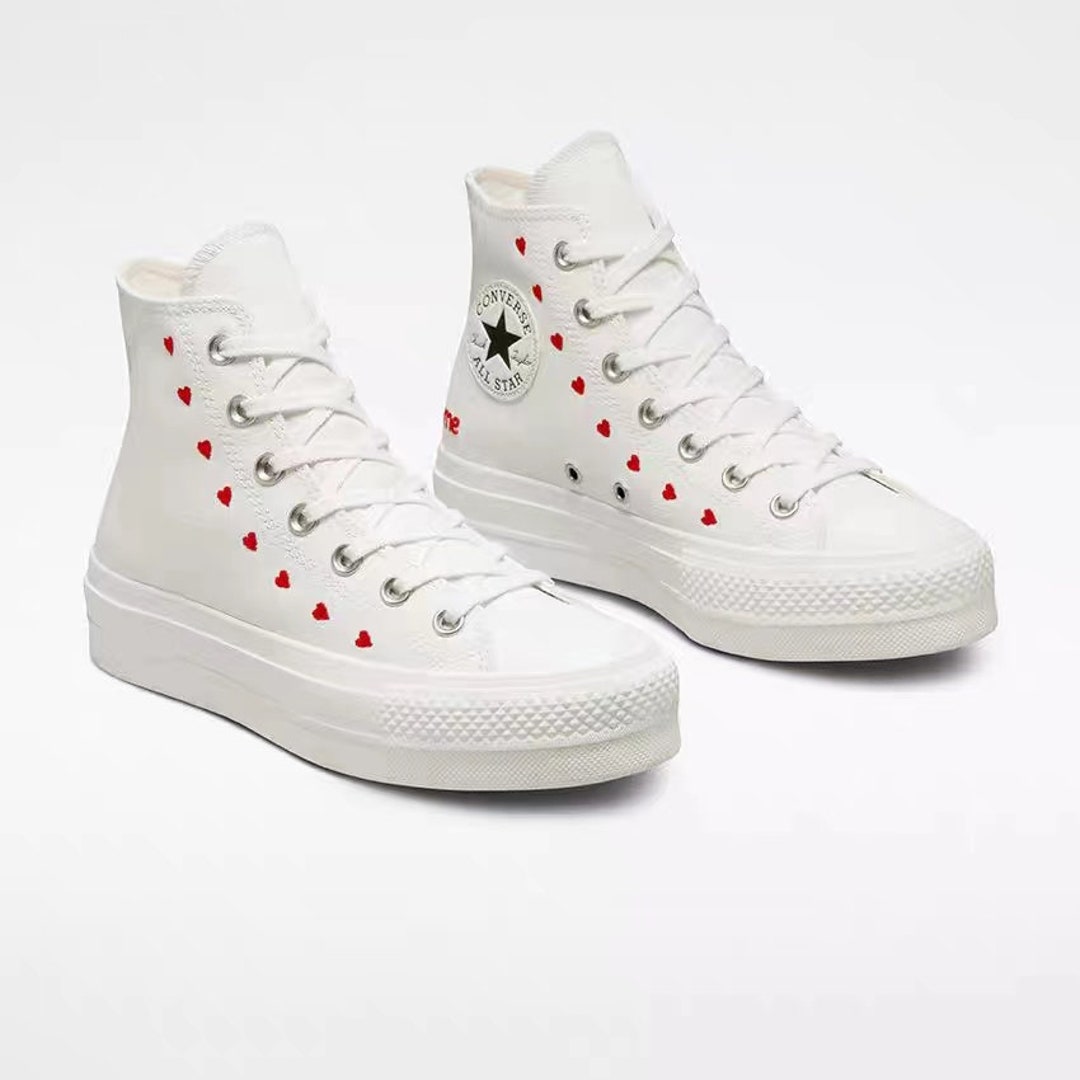Custom Embroidery Converse Sports Shoes Platform Converse Converse ...