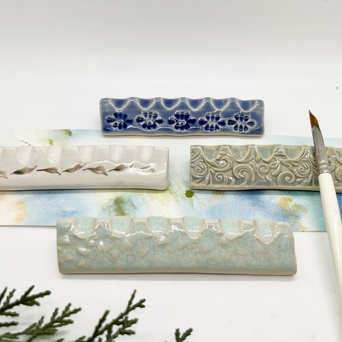 Ceramic Paint Brush Rest Pen Holder Set of 2 Frogs - Etsy