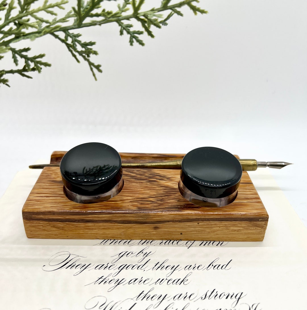 Double Ink Holder and Pen Rest - Etsy