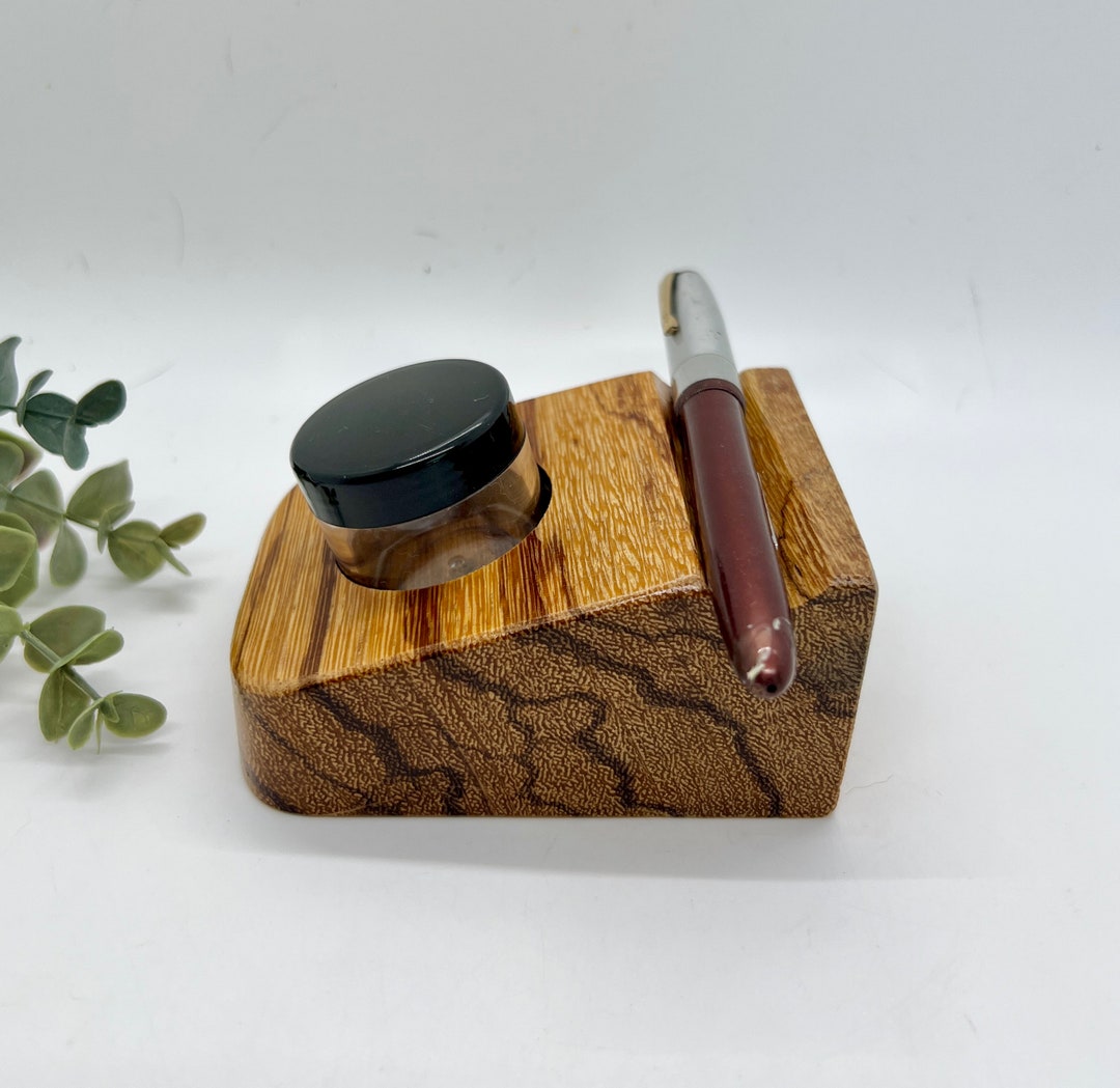 Marblewood Pen Rest and Ink Holder - Etsy