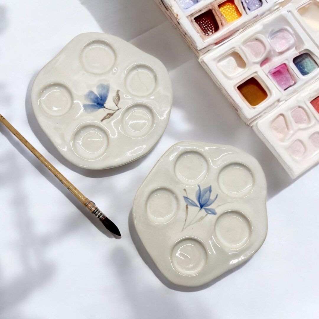 Hand-painted Ceramic Paint Palette - Etsy