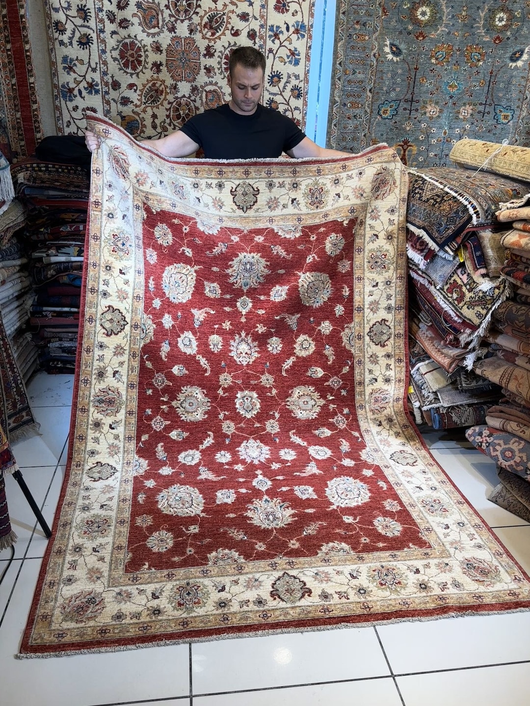 Handmade Geometric Area Rug, Traditional Turkish Rug-custom Oriental ...