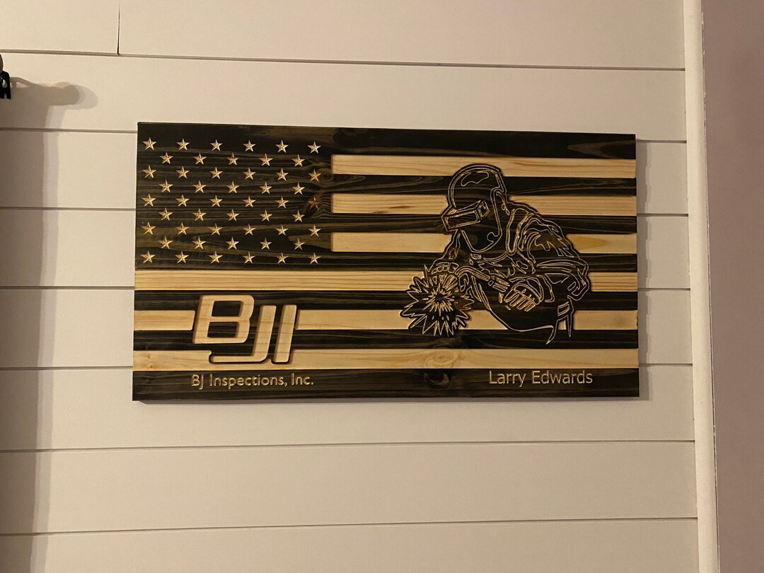 Custom USA Wooden Welder Flag - Etsy