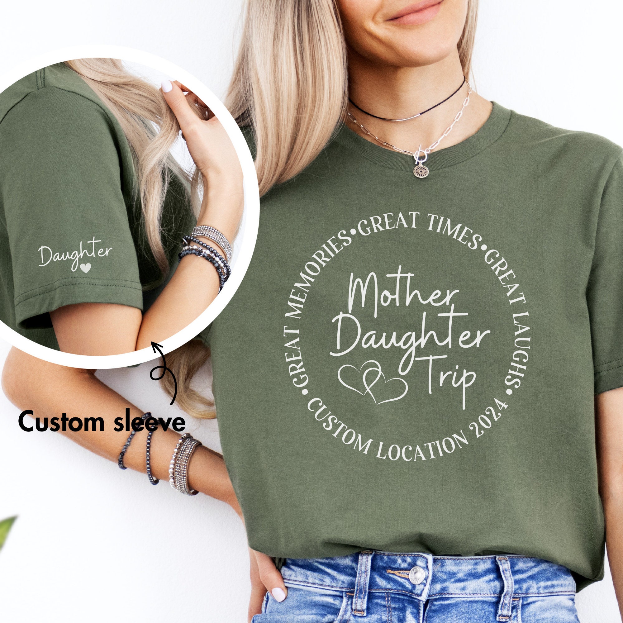 Mother Daughter Trip Shirt, Custom Sleeve Trip Location Tshirt,girls Trip Great Memories Shirt ...